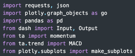 Create a simple charting application using Dash and the Coinbase Exchange API