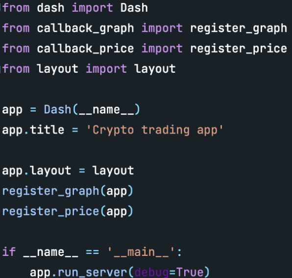 Create a simple charting application using Dash and the Coinbase Exchange API