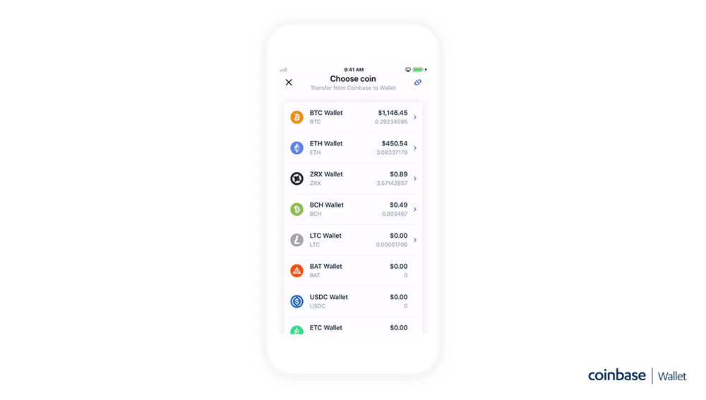 Easily transfer crypto from Coinbase.com to your Coinbase Wallet